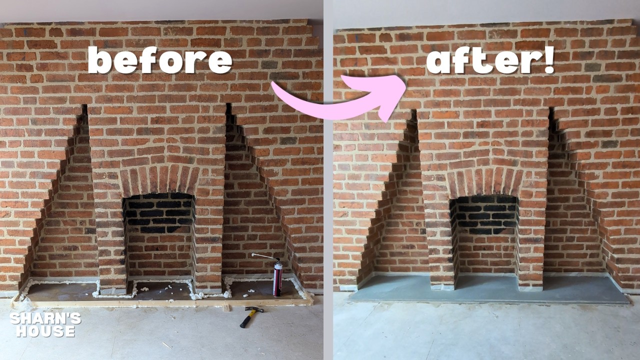 How to DIY build a BRAND NEW fireplace hearth - SELF LEVELLING HACK ...