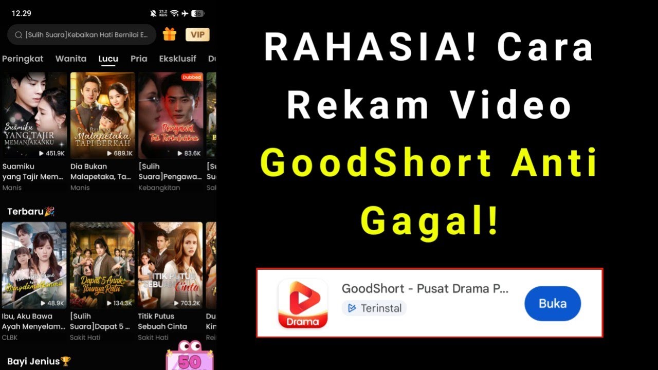 Cara Rekam Video GoodShort | Cara Merekam Layar Record di Aplikasi ...
