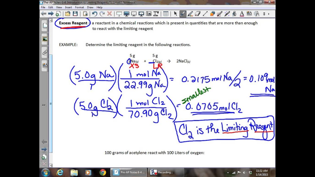 Pre AP Video Notes 6 4 Limiting Reagents An Introduction - YouTube