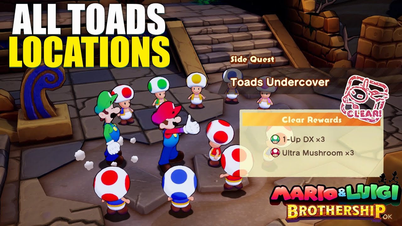 Where to find all Toads locations in Toads Undercover - Mario & Luigi ...