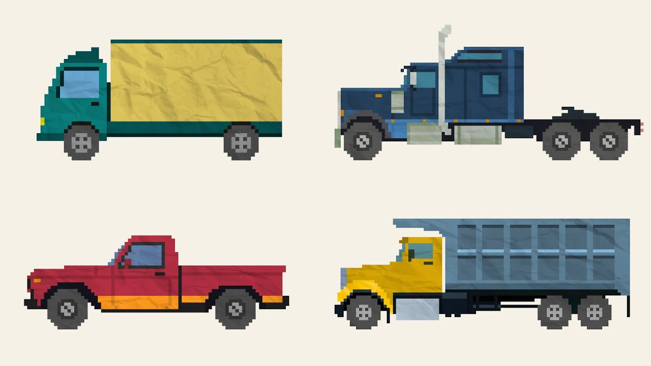 Trucks 1 – Pixel Art Animation | Retro 8-Bit Chiptune Sound - YouTube