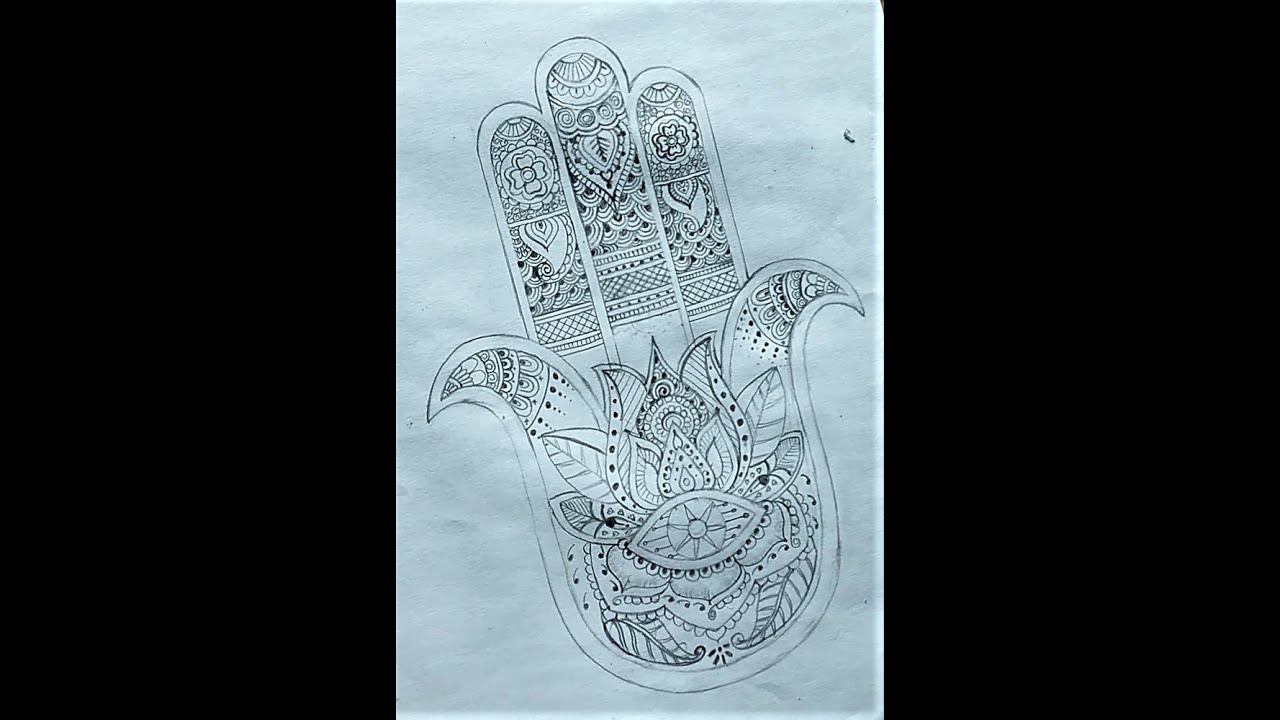 Hamsa Drawing Outline