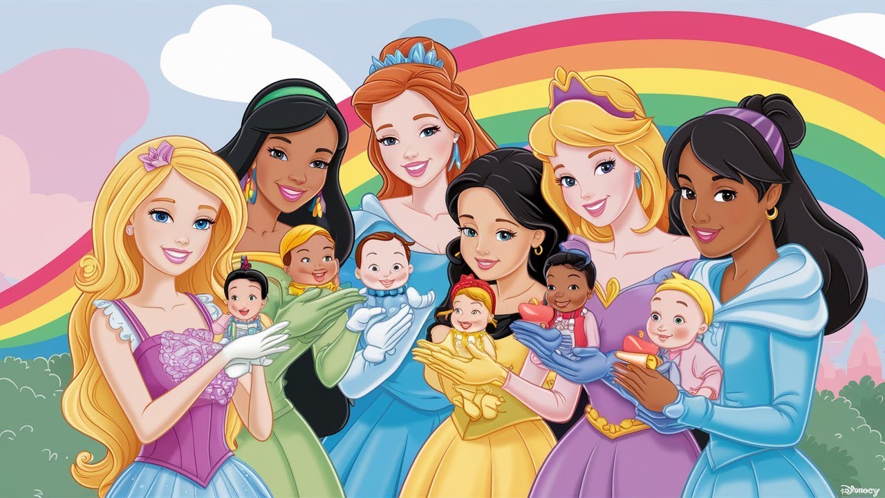 Barbie and Disney Princess Finger Family & Rainbow Baby || Disney ||WOW ...