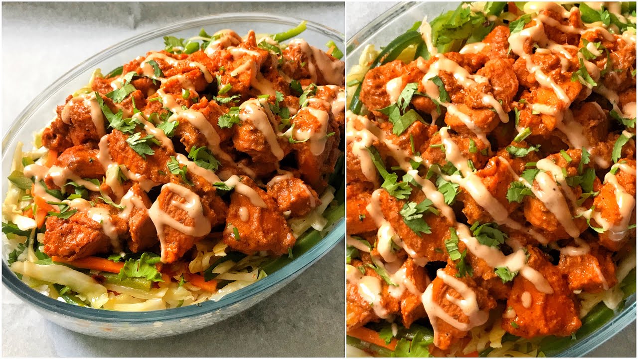 Mouthwatering BBQ Chicken Rice Platter Recipe | Chicken And Rice ...