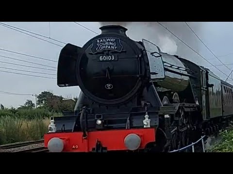 The flying scotsman and WCR class 47,47812 on the ECML at speed - YouTube