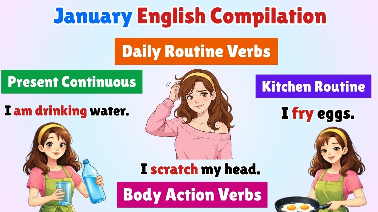 Daily English for Beginners 🗣️ | Routine & Action Verbs 📅 - YouTube