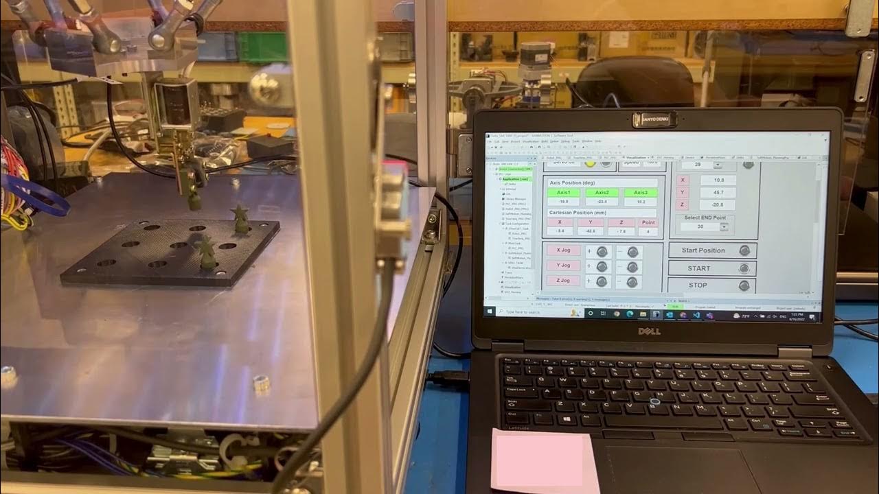 Parallel link robot controlled by S100 motion controller - YouTube