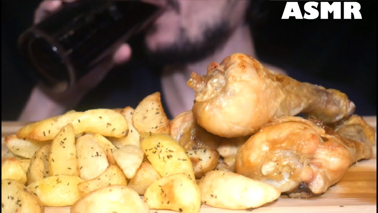 ASMR FRENCH FRIES LARGE AND CHICKEN LEG EATING SOUNDS *ITALIAN MUKBANG ...