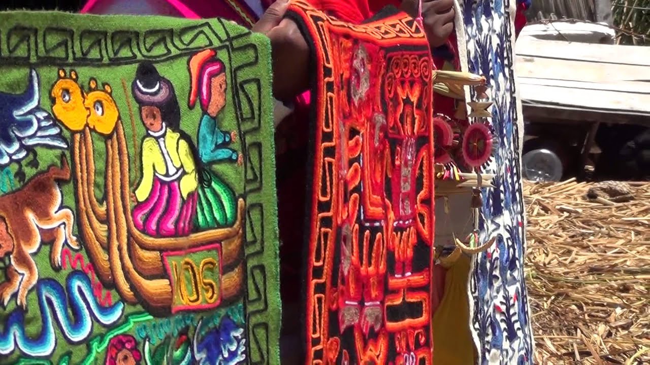 Hermosos tejidos de los Aymara en el Lago Titicaca, Perú - YouTube