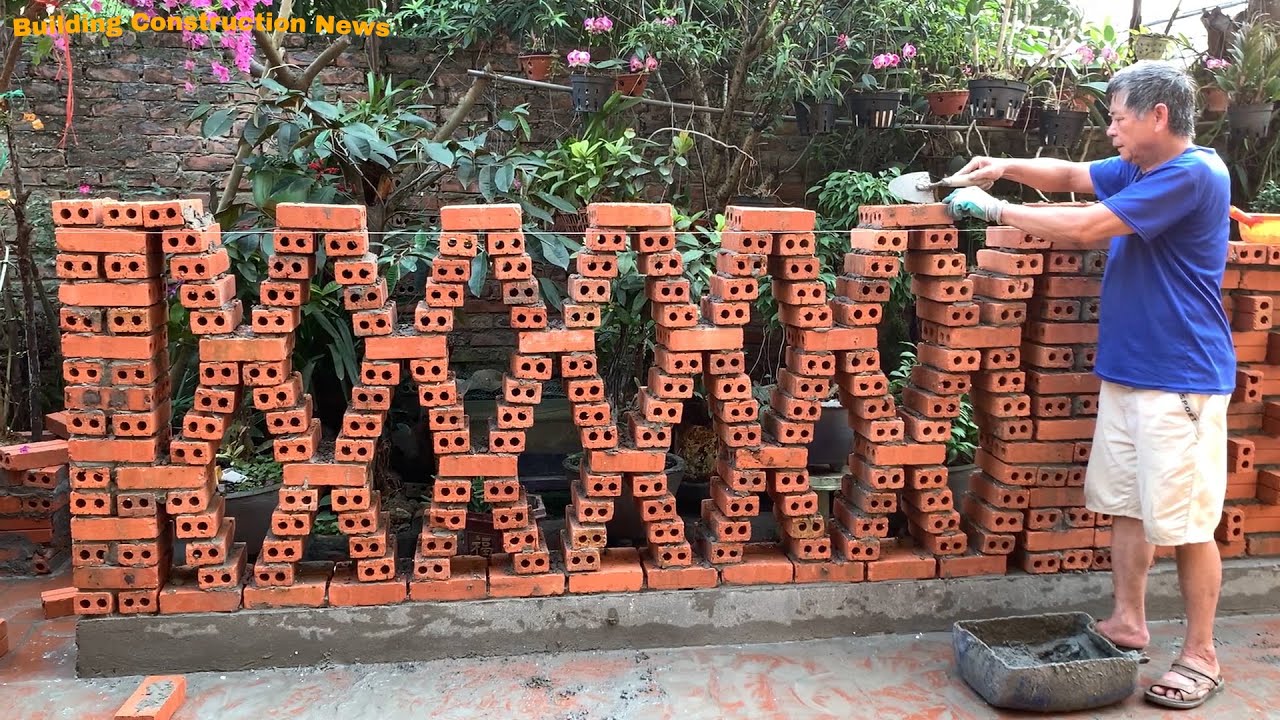 How To Build A Creative Handmade Red Terracotta Brick Wall - Build A ...