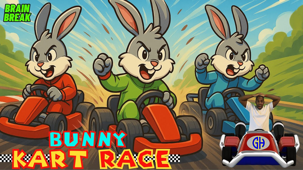 BUNNY KART RACE | SPRING EXERCISE BRAIN BREAK MOVEMENT ACTIVITY FOR ...