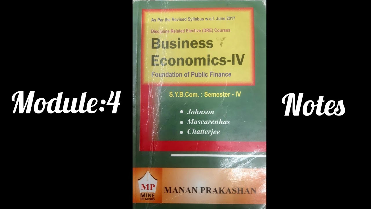 SYBCOM SEM 4 | BUSINESS ECONOMICS | MANAN PRAKASHAN NOTES | MODULE:4 ...