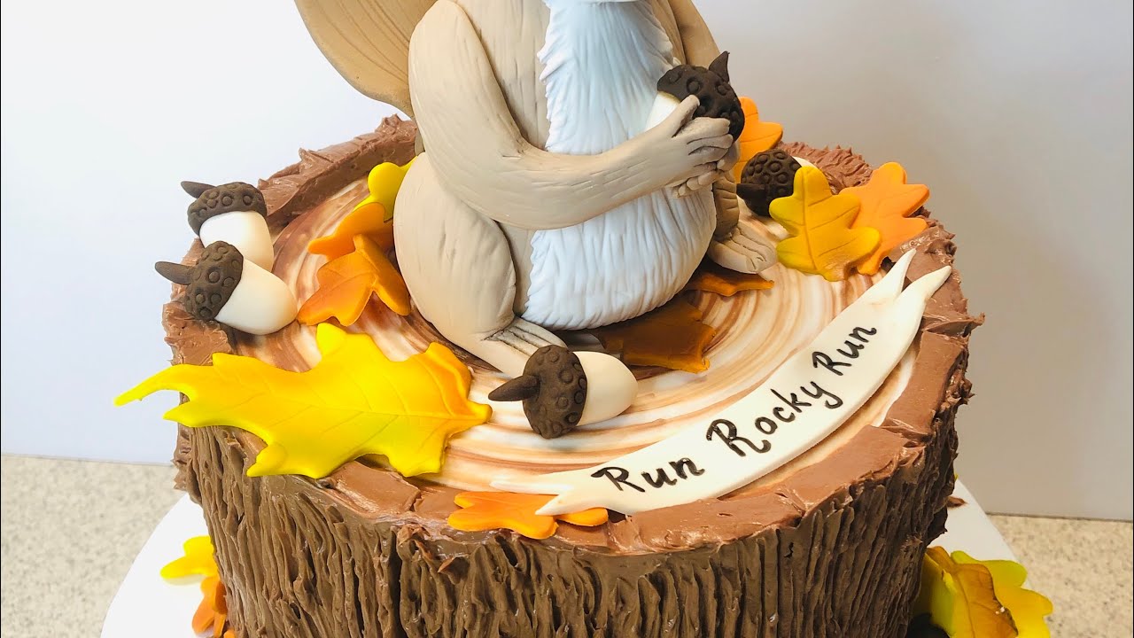 Tree Stump Cake🔴 Squirrel Cake Topper - YouTube