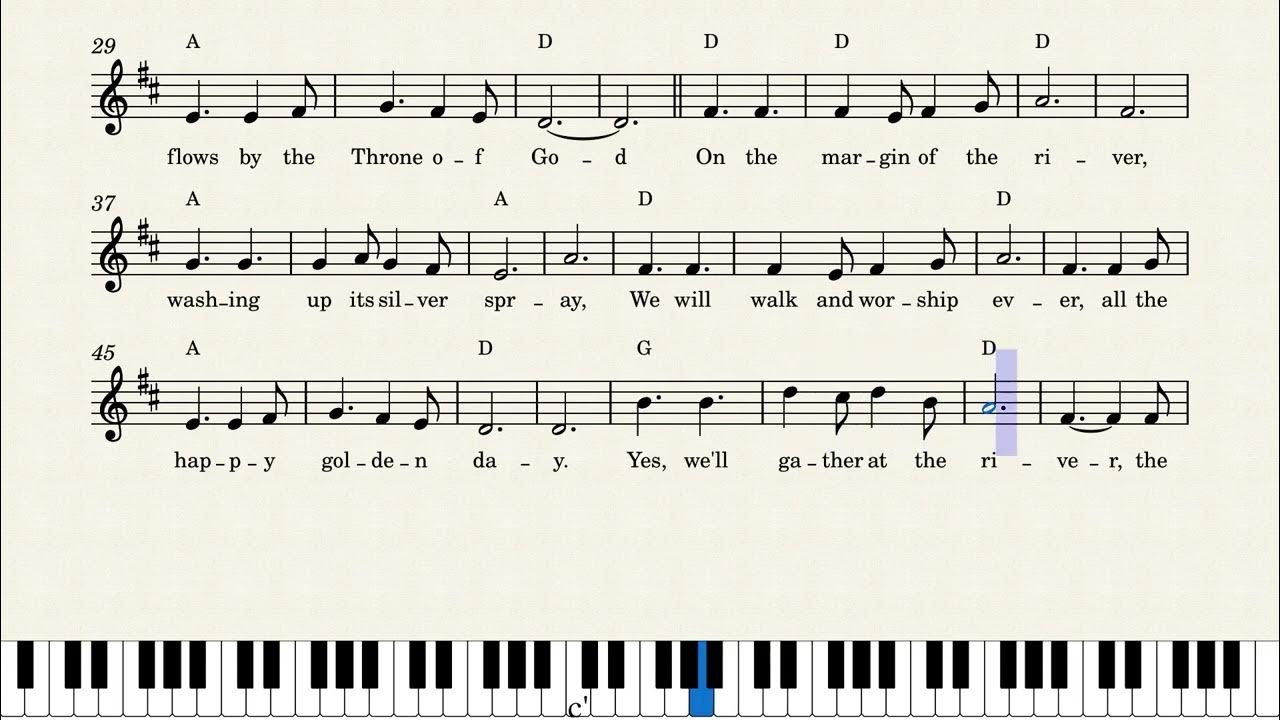 Easy Piano Hymn Tutorial How To Play Shall We Gather At The River