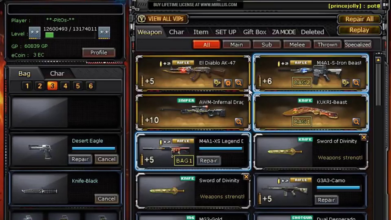 CF-PH New Vip Color Customization Tab For M4a1 transformer and Ak47 el ...