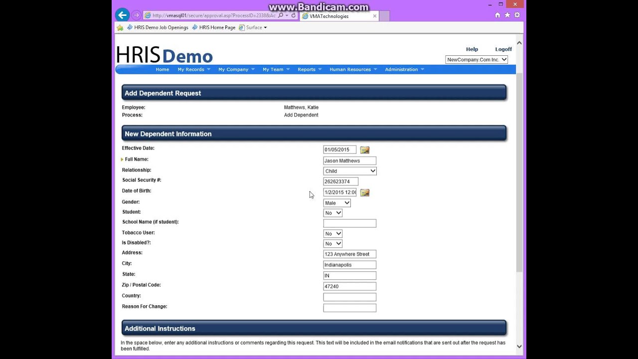HRIS Workflow Demonstration - YouTube