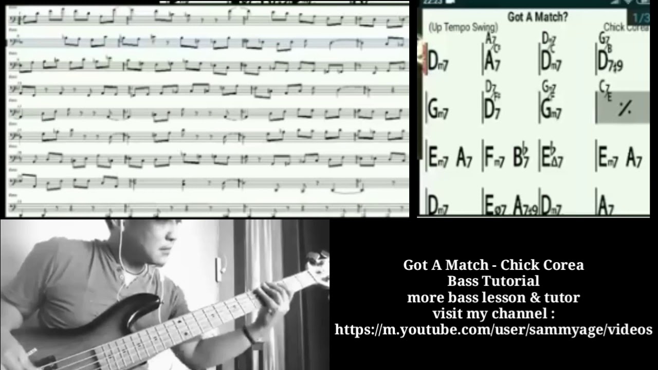 Got A Match Bass Line Tutor - YouTube
