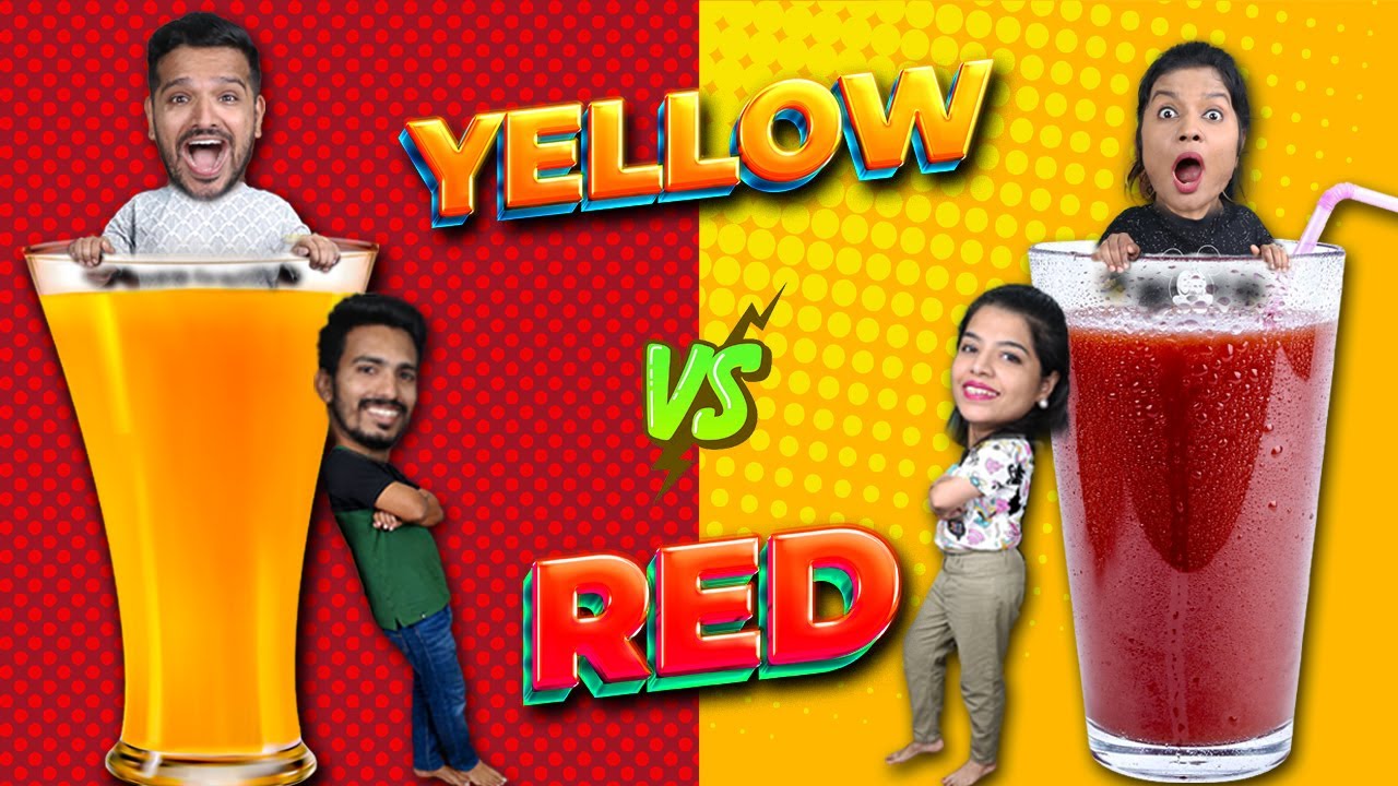 EXTREME Yellow vs Red Drink Challenge!!! - YouTube