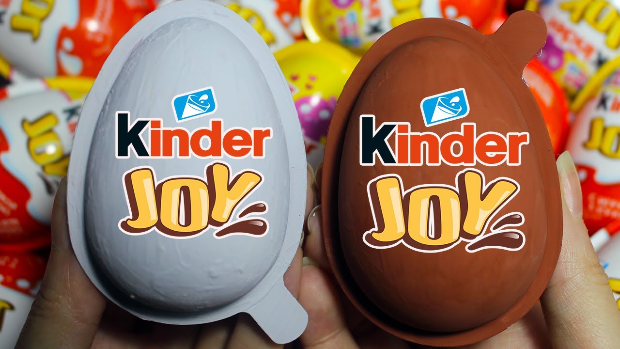 Satisfying Video l Colored Glitter Kinder Joy Candy Mixing with Kinder ...