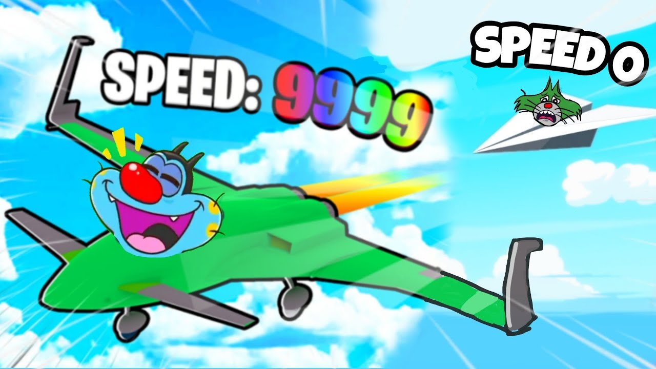 ROBLOX OGGY BECAME SUPER FAST PLANE IN PLANE RACE CLICKER ROBLOX | OGGY ...