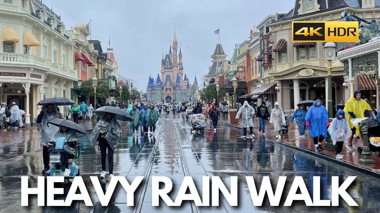 Magic Kingdom Heavy Rain with Relaxing Umbrella Rain Sounds - YouTube