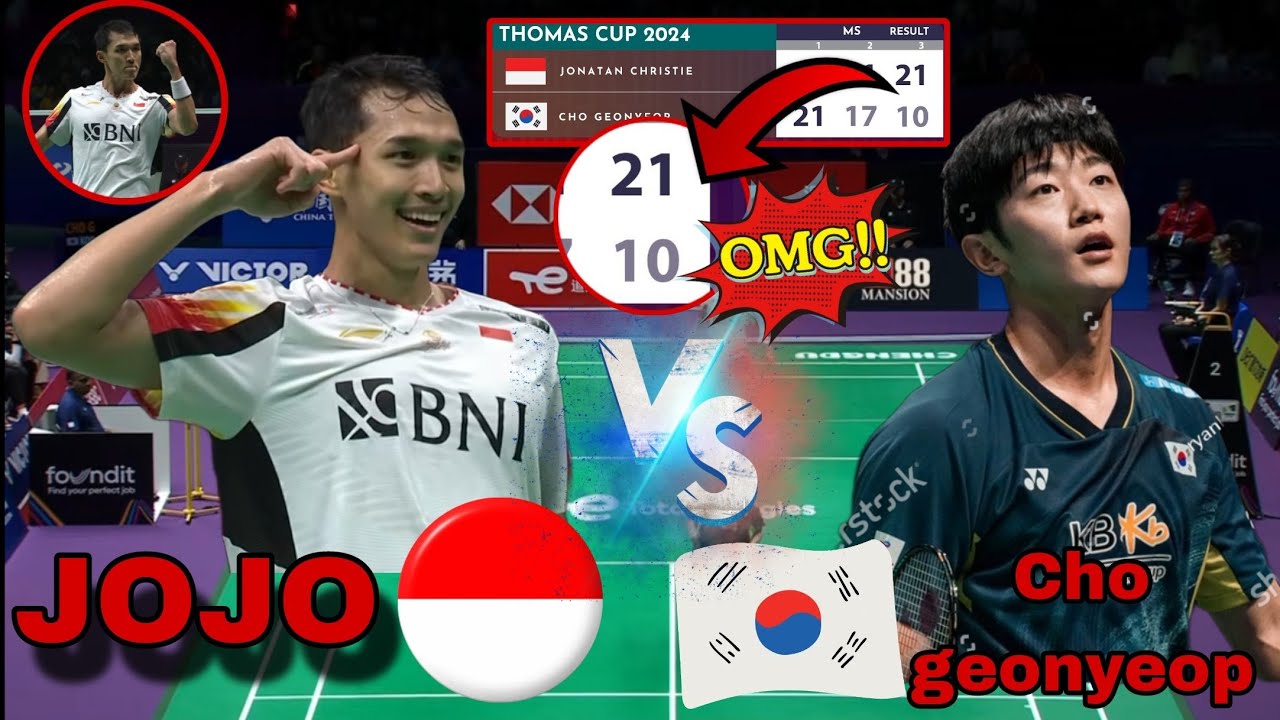 Perlawanan yang menggerunkan‼️Jonathan CHRISTIE(INA) vs Cho Geonyeop ...