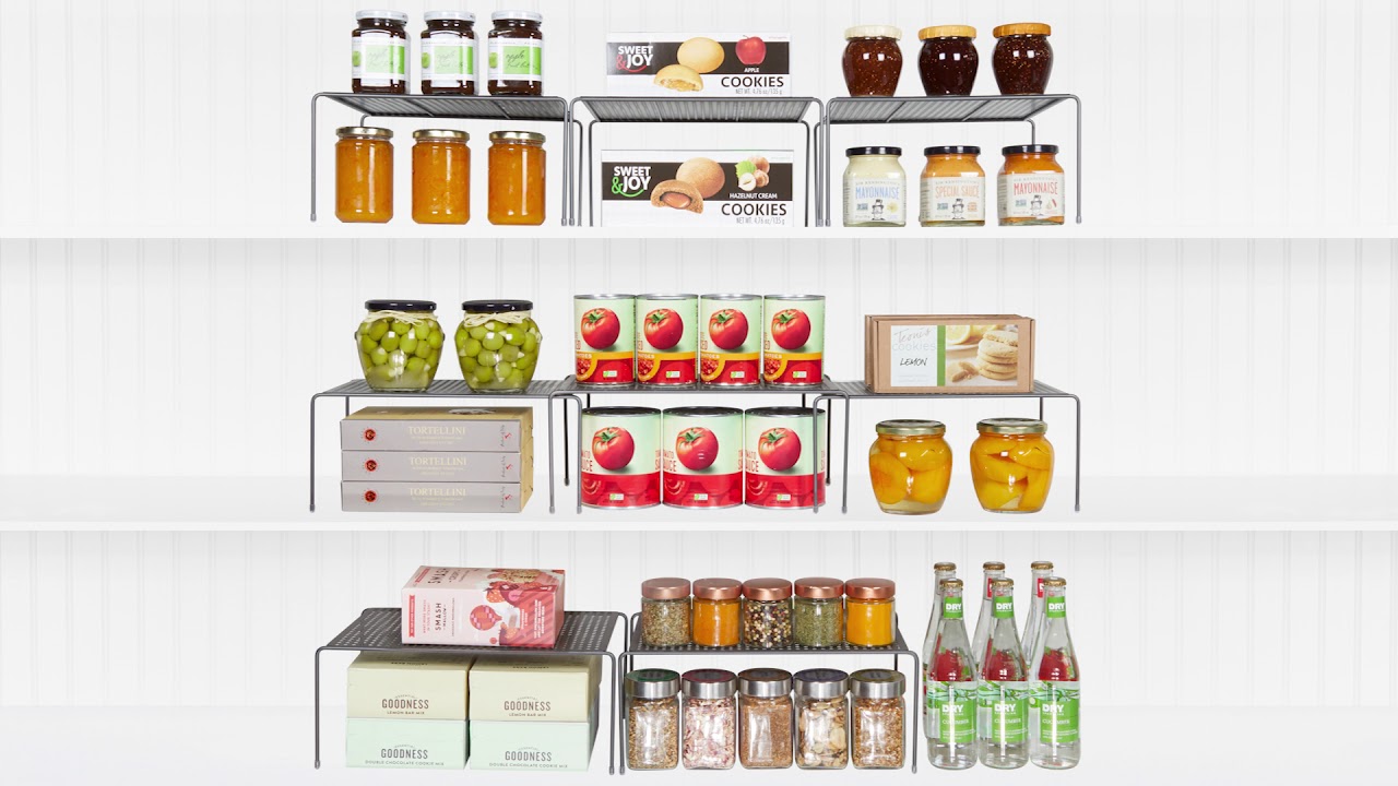 Expandable/Stackable Metal Kitchen and Pantry Shelves - mDesign - YouTube
