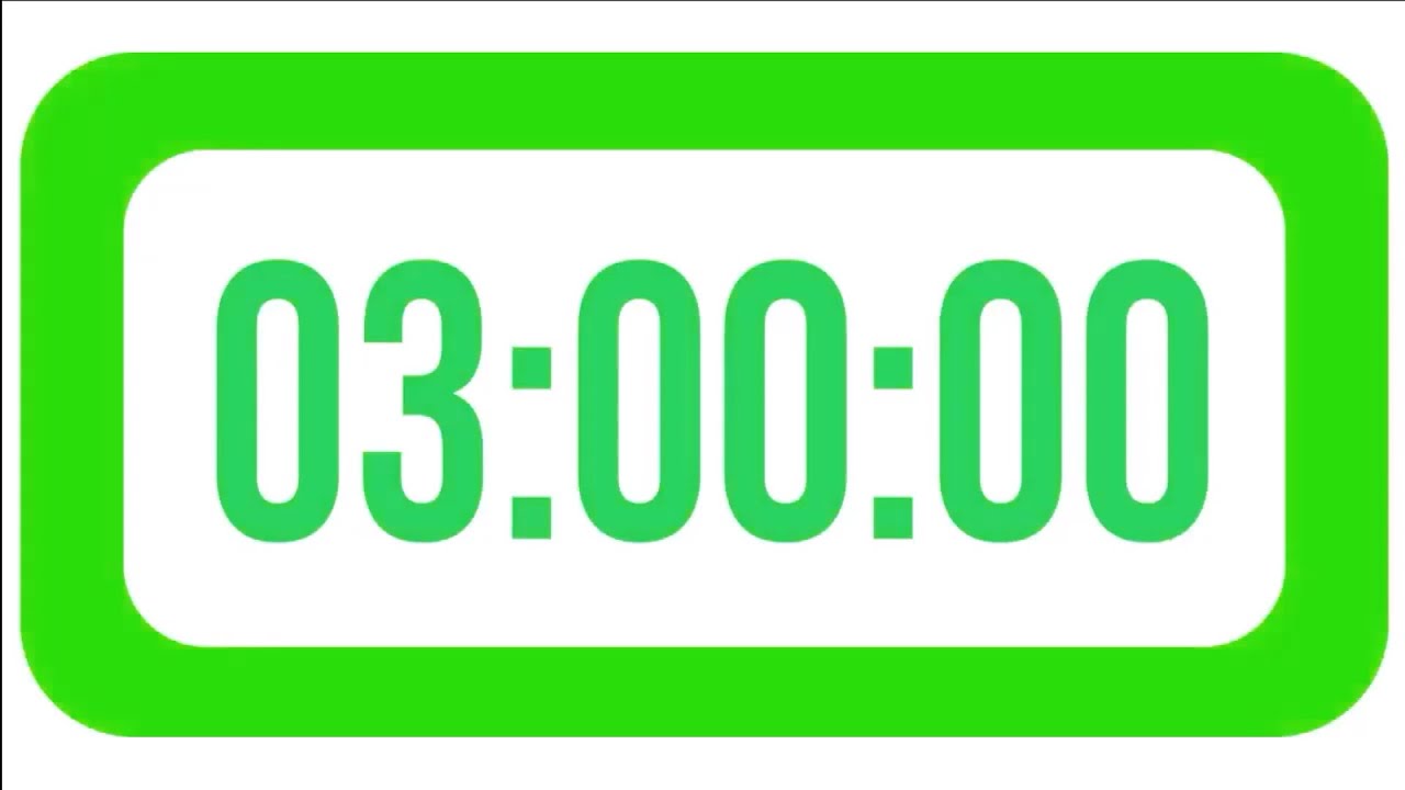 180 Minutes 03 00 HourCountdown Timer Clock with Alarm Sound⏰🔔 - YouTube
