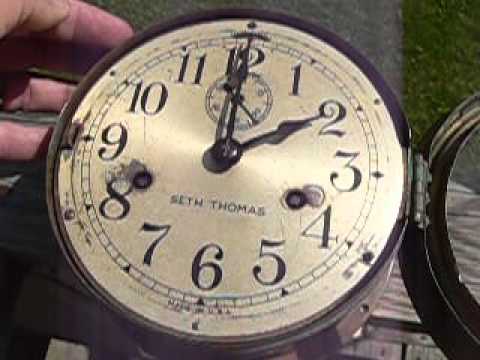1940 Seth Thomas SHIPS STRIKE Brass Clock BELL RINGING!! - YouTube