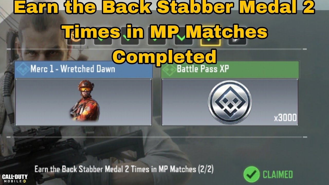 How to Earn the Back Stabber Medal 2 Times in MP Matches Cod Mobile ...