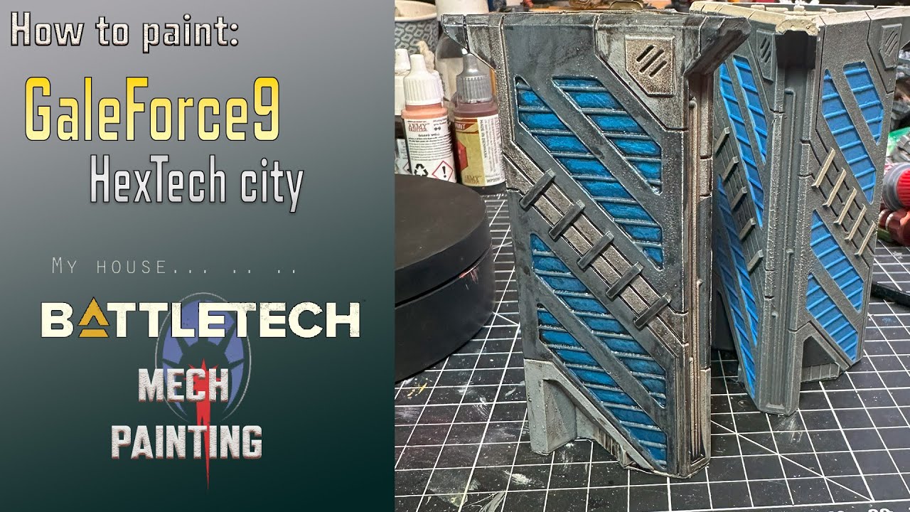 How to paint: Galeforce9 HexTech city // Battletech terrain painting ...