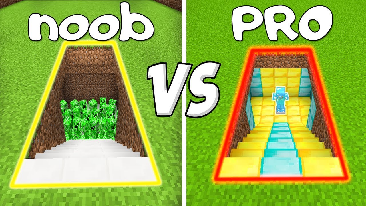 MINECRAFT - NOOB VS PRO: SECRET BASE in Minecraft - YouTube