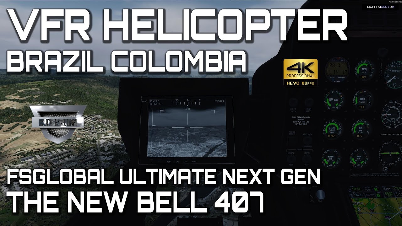 VFR Helicopter Brasil Colombia - Bell 407 4K - YouTube