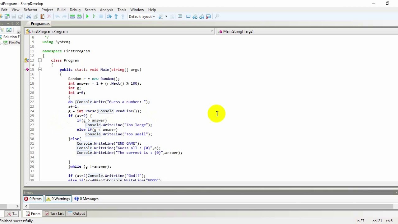ADVCompro Console Application (เดาตัวเลข) #Link1 - YouTube