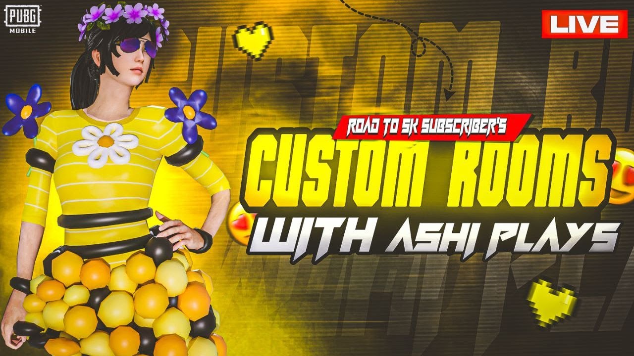 PUBG LIVE CUSTOM ROOMS || CUSTOM ROOMS || ROAD TO 5k || PUBGM LIVE ...