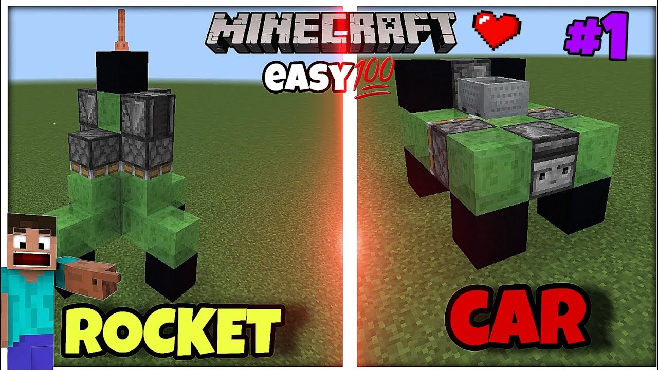 2 Redstone vehicles in minecraft|| (car and rocket) #minecraft # ...