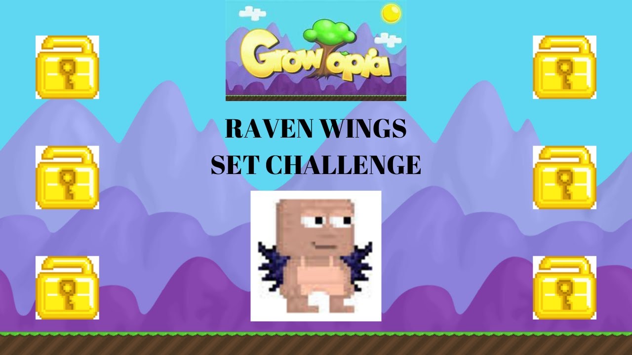 Growtopia RAVEN WINGS SET CHALLENGE - YouTube