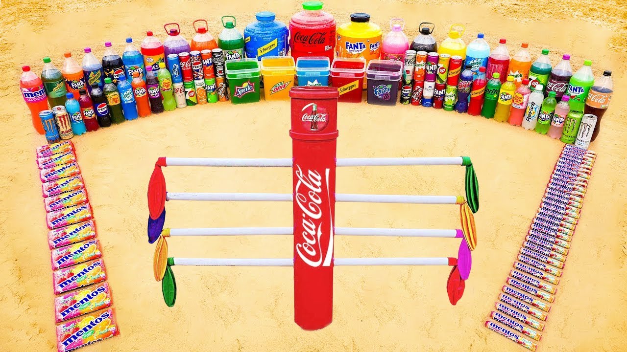 EXPERIMENT: Big Toothpaste Eruption from Coca Cola, 7up, Fanta, Pepsi ...