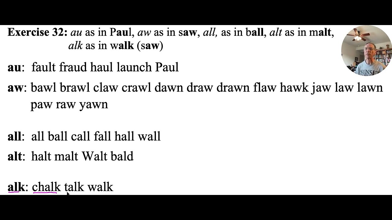 Natural Phonics Primer: Video 24, Exercise 32 - YouTube