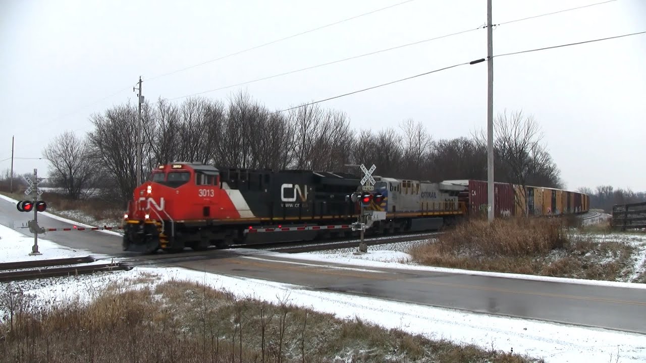 CN Freight Train - Hamilton Road - YouTube