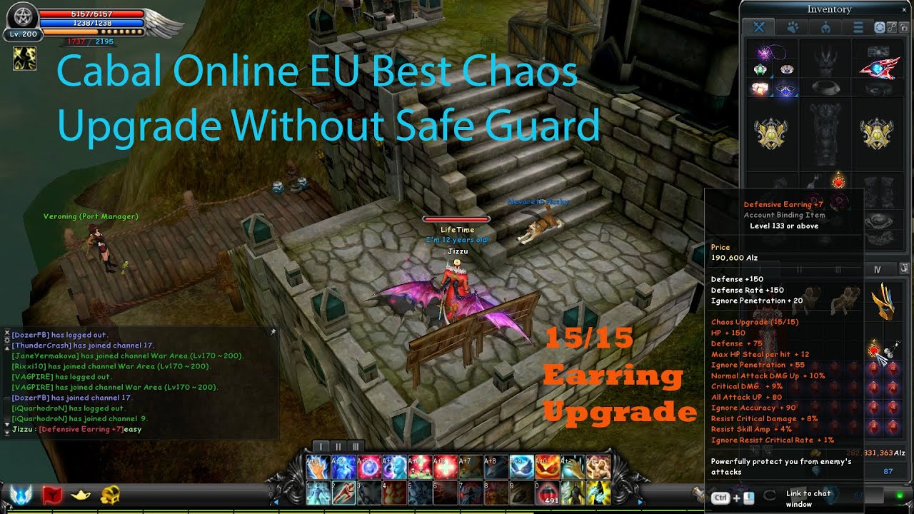 Cabal Online EU Best Chaos Upgrade 15/15 Earring, Belt+15, 12/15 Amulet ...