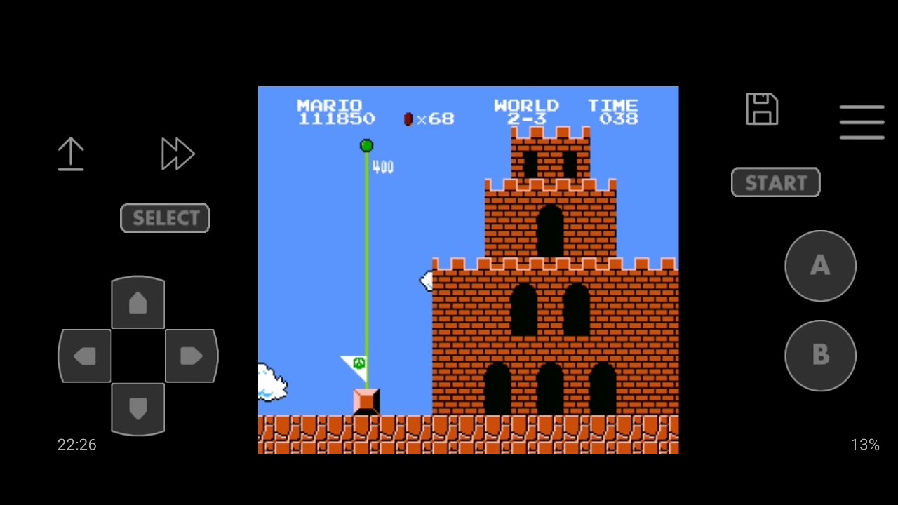 Super Mario Bros (World) - NES (full screen, Longplay) John NES Lite ...