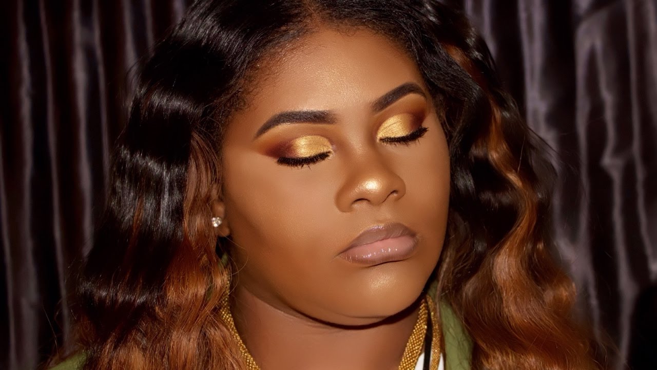 GOLD CUT CREASE MAKEUP TUTORIAL - YouTube