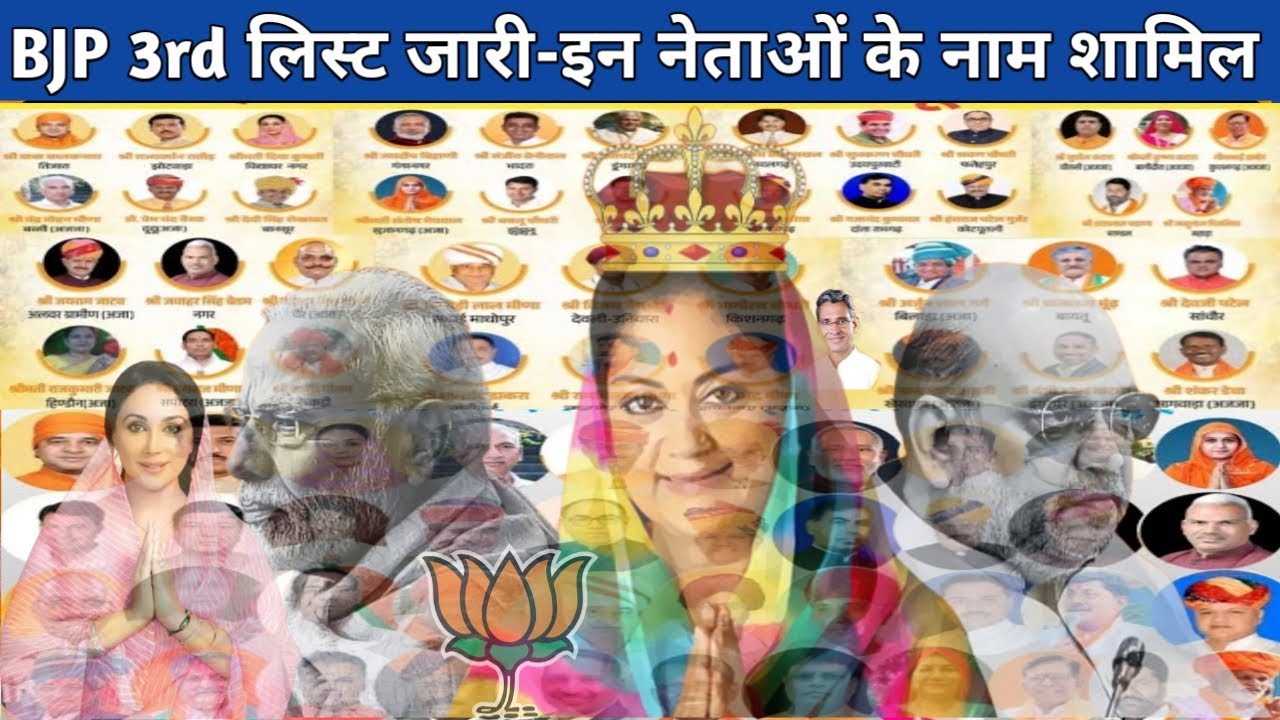 Rajasthan BJP 3rd List Released Of 76 Candidate's Name For Assembly ...