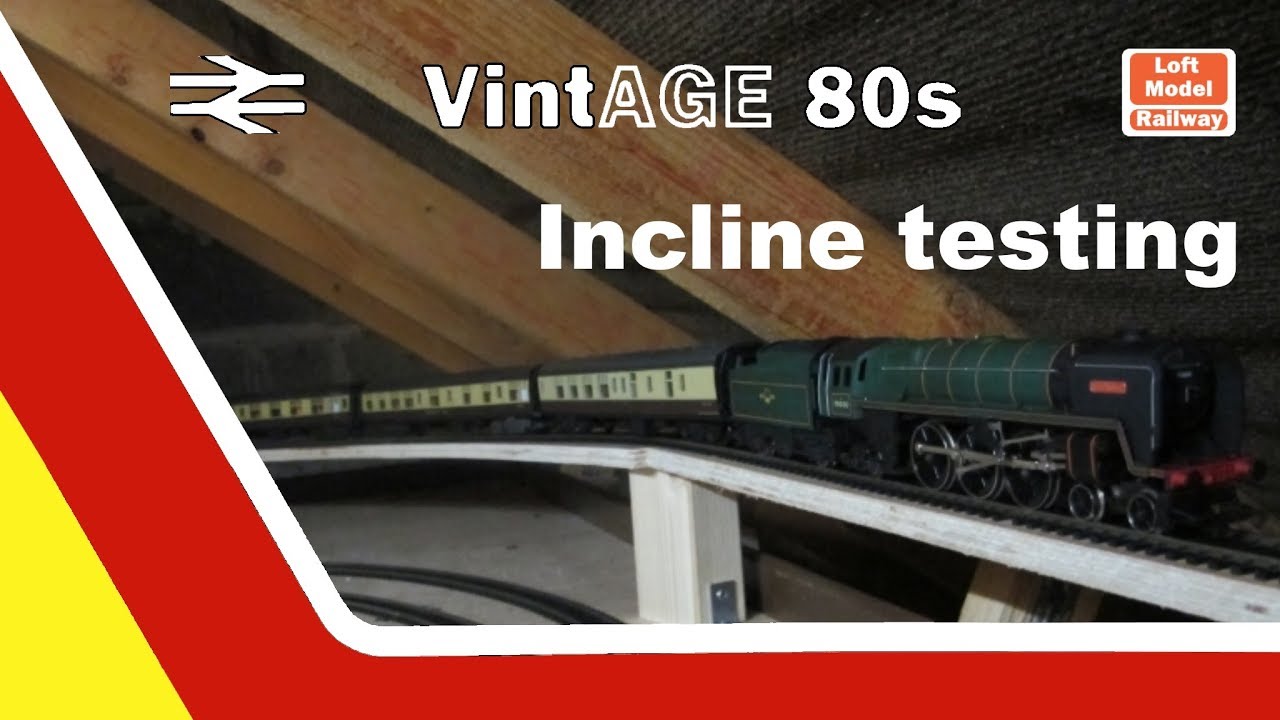 Model Railway Incline testing with 10 car APT and other old locos - YouTube