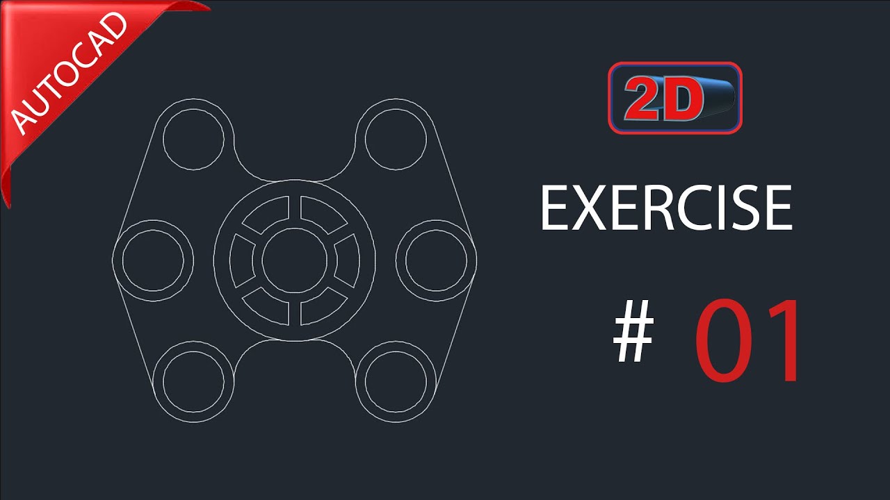 Autocad 2D drawing exe # 01 | step by step | #drawofcadcam - YouTube