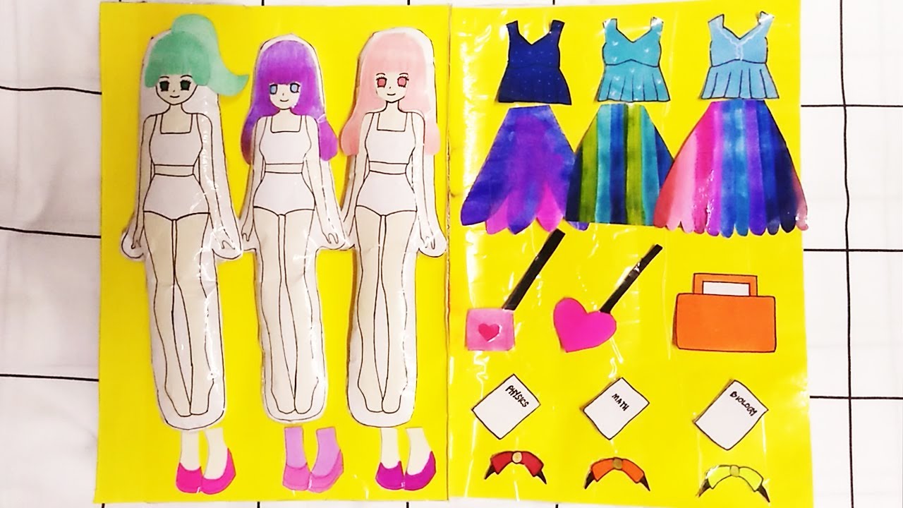 (PAPER DIY) HOW TO MAKE PAPER DOLL BOOK/ CUTE BARBIE PRINCESS DRESS ...