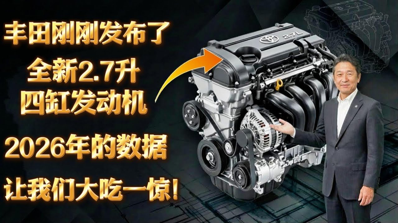 丰田放大招！全新2.7L引擎登场，2026年数据曝光，看完我直接傻眼！ - YouTube