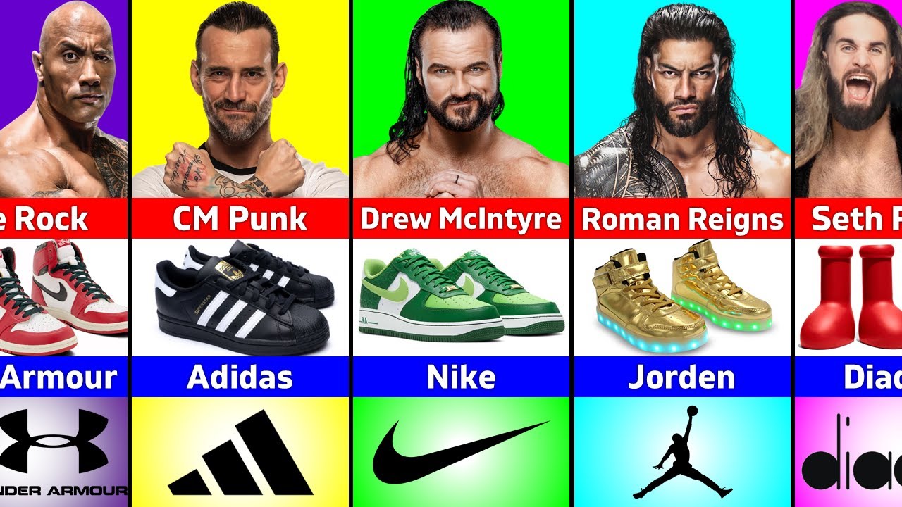 WWE Wrestlers & Their Shoe Brands - YouTube