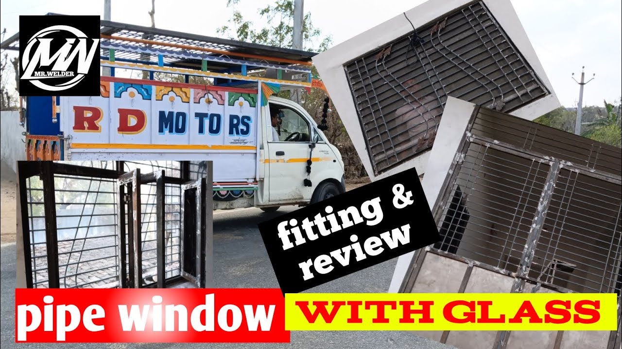 Metal pipe window, glass window 🪟 fitting with review लोहे की कांच वाली ...